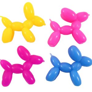 12 Mini Balloon Dog Stretchy Toy - Cute Squishy Sensory Fidget Toy - Party Favors & Prizes (1 Dozen)