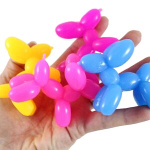 12 Mini Balloon Dog Stretchy Toy - Cute Squishy Sensory Fidget Toy - Party Favors & Prizes (1 Dozen)