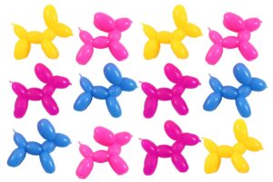 12 mini balloon dog stretchy toy - cute squishy sensory fidget toy - party favors & prizes (1 dozen)