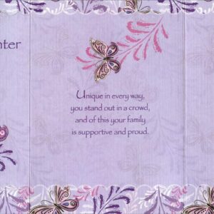 Designer Greetings Bless You Butterflies on Purple Religious Z-Fold Birthday Card for Granddaughter