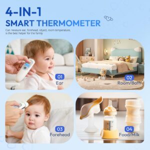 Ear Thermometer for Adults and Kids, Digital Accurate Ear and Forehead Thermometer with Fever Alarm, 1 Second Fast Result, FSA HSA Eligible, Easy to use, 2 in 1 Mode