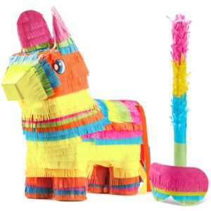 cinco de mayo donkey pinata for kids birthday party, (13 x 20 x 5 in.) for fun fiesta taco party supplies, luau event photo props, mexican theme decoration, carnivals festivals, taco tuesday event