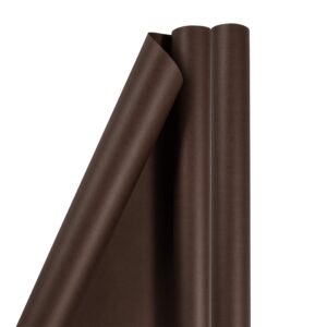 jam paper gift wrap - matte wrapping paper - 50 sq ft total (30 in x 10 ft each) - matte chocolate brown - 2 rolls/pack