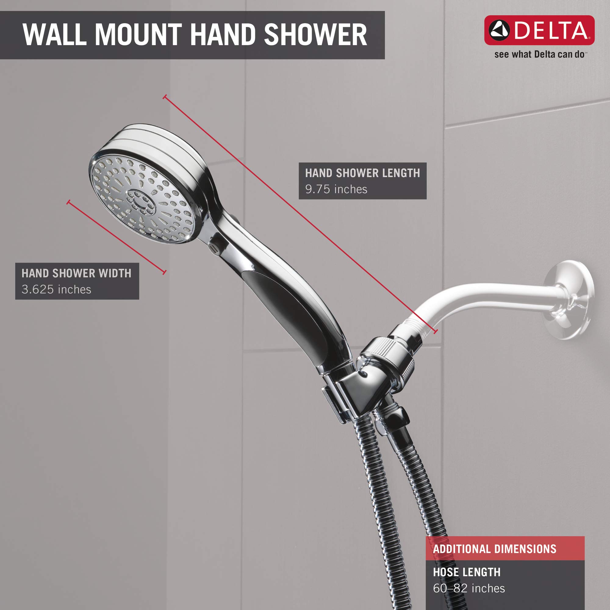 Delta -faucet 54424-BL-PK ActivTouch HS 2.5 GPM ShwrArmMt 9S Handshower, Matte Black