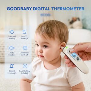 Ear Thermometer for Adults and Kids, Digital Accurate Ear and Forehead Thermometer with Fever Alarm, 1 Second Fast Result, FSA HSA Eligible, Easy to use, 2 in 1 Mode