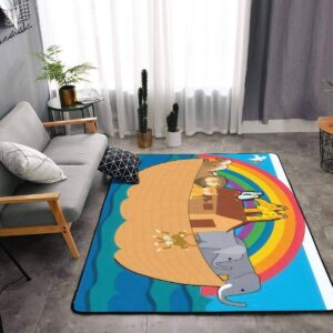 Noah's Ark Area Rugs Floor Mat Non Slip Throw Rugs Soft Door Mat Nursery Carpet for Living Room Home Indoor Outdoor Runner Rugs Yoga Mat