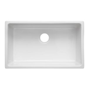 ZLINE 30" Rome Dual Mount Single Bowl Fireclay Kitchen Sink with Bottom Grid in White Gloss (FRC5124-WH-30)