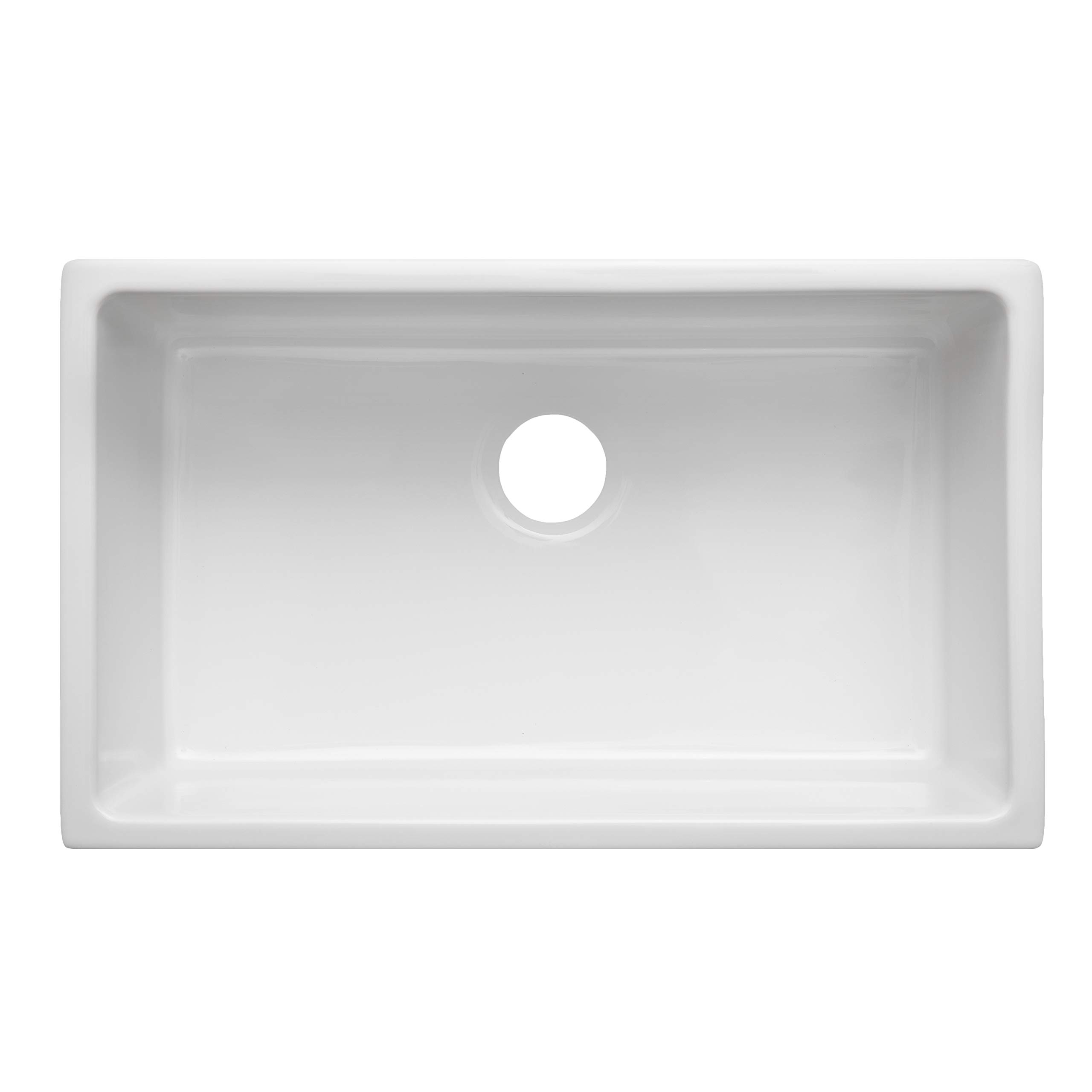 ZLINE 30" Rome Dual Mount Single Bowl Fireclay Kitchen Sink with Bottom Grid in White Gloss (FRC5124-WH-30)