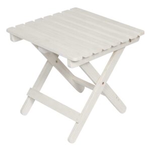 shine company square wooden folding solid wood side table, outdoor adirondack small patio table, eggshell white