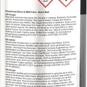 JENOLITE Directorust BBQ & Stove Aerosol Paint | BLACK | Very High Temperature Resistant Up to 1200°F (650°C) | BBQs, Stoves, Chimineas, Automotive, Fire Screens & Surrounds | 13.5 Ounces (400ml)