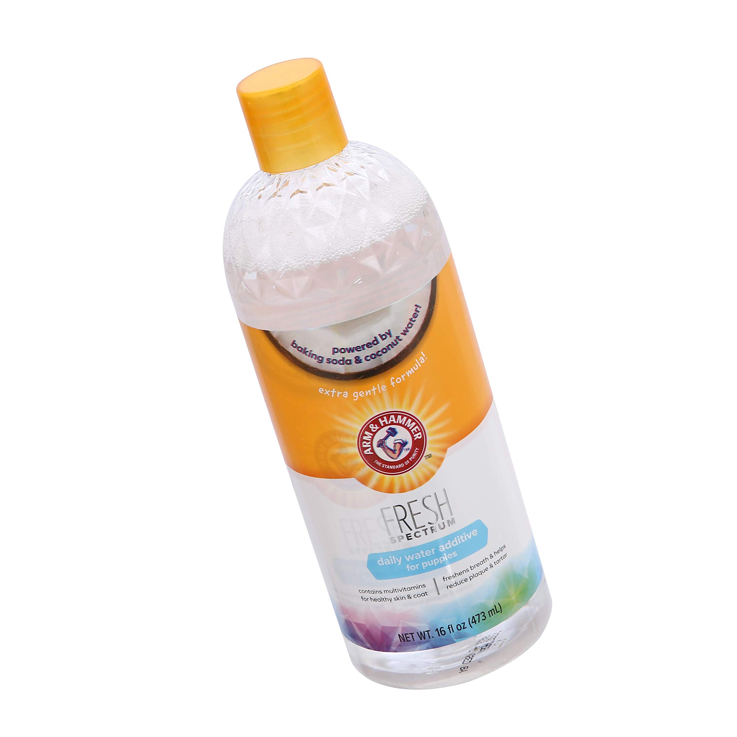 ARM & HAMMER Fresh Spectrum Coconut Mint Puppy Water Additive, 473ml, Best Dental Care for Puppies, Removes Plaque & Tartar, Freshens Breath & Cleans Teeth, No Brushing, Easy to Use Pet Oral Hygiene