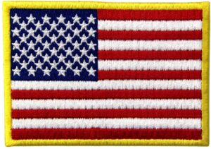 patchclub american flag patch premium embroidered, 3.5in - gold border - us flag patch, united states of america military uniform iron on/sew on