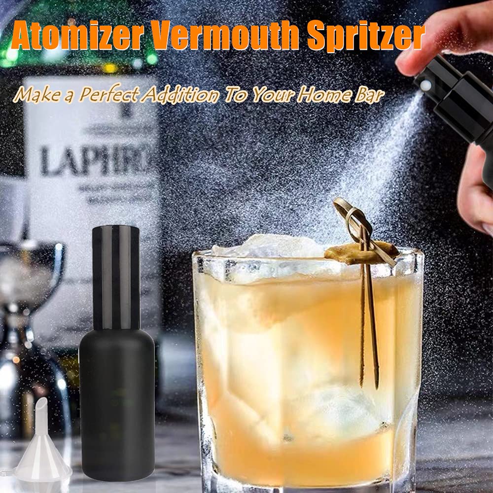 Shining Craft Absinthe Spritzer Cocktail Atomizer Cocktail Spray Bottle Vermouth Sprayer Martini Atomizer Bar Mister 2Pack 1.7OZ/50ml with Funnel, SET004