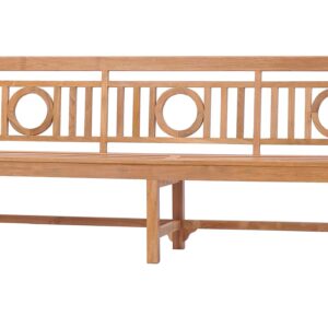 Teak Wood O Outdoor Patio Bench Extra Large, 8 Foot, Made from Solid A-Grade Teak Wood