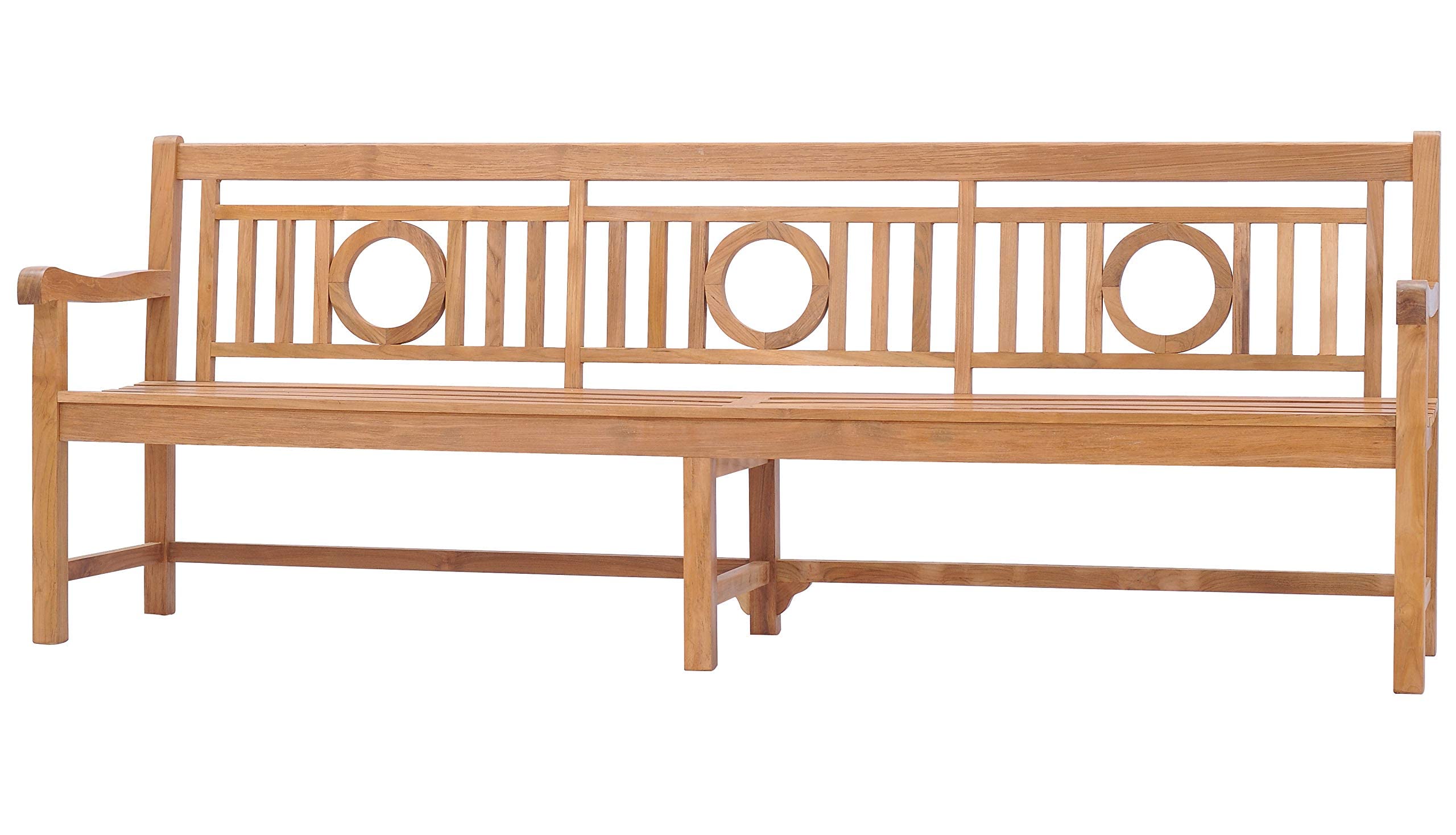 Teak Wood O Outdoor Patio Bench Extra Large, 8 Foot, Made from Solid A-Grade Teak Wood