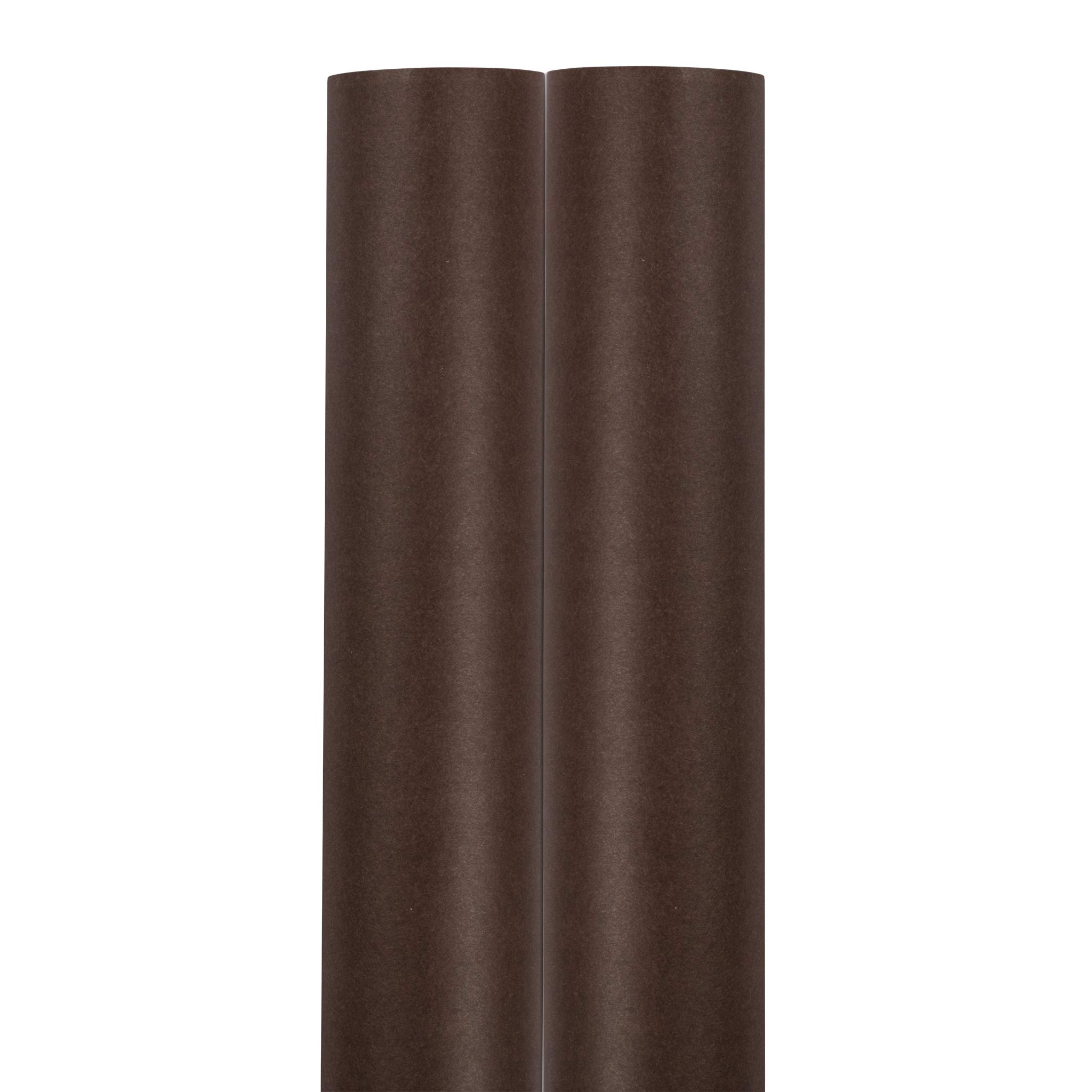 JAM Paper Gift Wrap - Matte Wrapping Paper - 50 Sq Ft Total (30 in x 10 Ft Each) - Matte Chocolate Brown - 2 Rolls/Pack