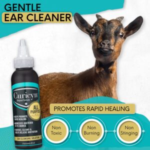 Curicyn Dog Ear Infection Treatment (3oz) - Dog Ear Cleaner - Dog Ear Cleaning Solution - Cat Ear Cleaner - Ear Drops for Kittens, Dogs & More