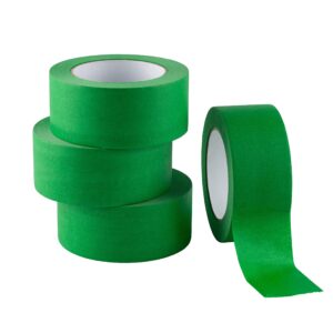 lichamp 4 pack green painters tape 2 inch wide, medium adhesive green masking tape bulk multi pack, 2 inch x 55 yards x 4 rolls (220 total yards)