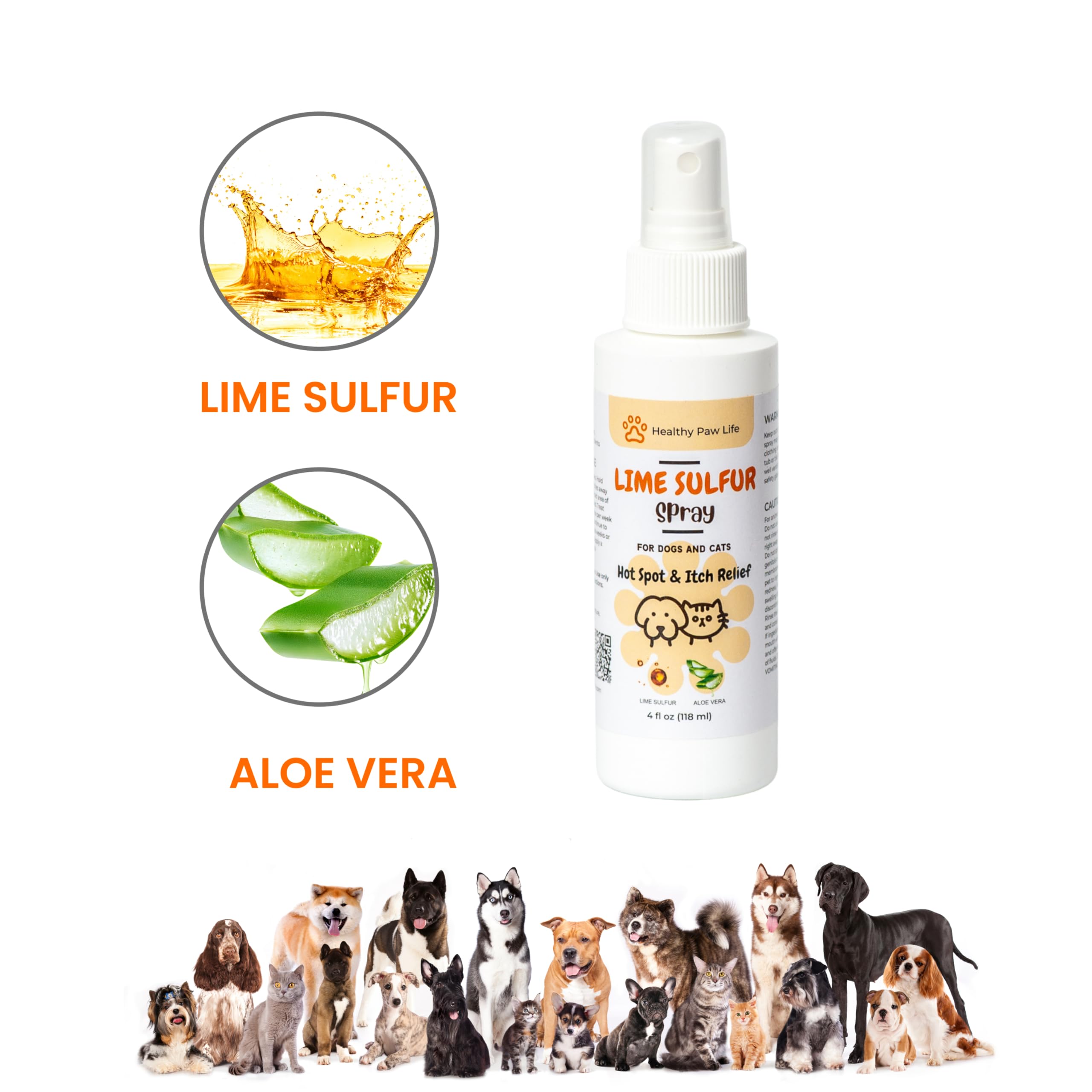 Classic's Lime Sulfur Spray - Pet Care for Dry and Itchy Skin - Spotcare and Safe Solution for Dog, Cat, Puppy, Kitten, Horse (4 oz)