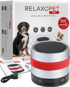 relaxopet pro dog relaxation system - calming for dogs relaxation device with noise motion, led indicator, pro timer - portable sound machine for dogs for thunderstorms, fireworks, & travelling