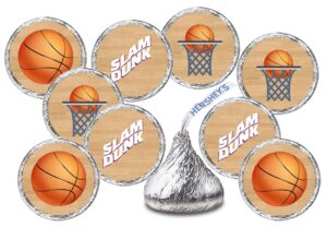 216 sports basketball kisses stickers, kisses stickers for birthday party, baby shower, wedding, graduation, or any family event decorations, candy not included.