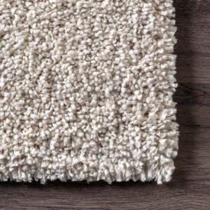 nuLOOM Clare Solid Shag Area Rug, 5x8, White