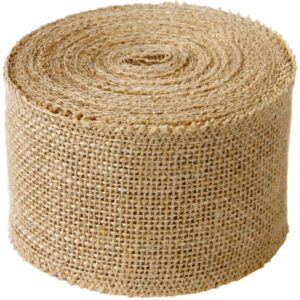 home·fsn 3" wide burlap fabric craft ribbon 10 yards for parties, thanksgiving, christmas, holidays (3 inch 10 yards 1 pack)