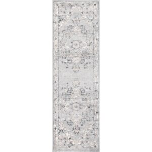 nuLOOM Gena Medallion 13x15 Area Rug for Living Room Bedroom Dining Room Kitchen, Light Grey/Ivory