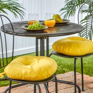 Greendale Home Fashions 15-inch Outdoor Round Bistro Seat Cushion, 2 Count (Pack of 1), Sunburst