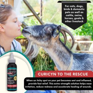 Curicyn Hot Spot Formula, Extra Strength Hot Spot Treatment for Dogs and Cats – Soothing Anti Itch Relief for Lick Granuloma, Dermatitis and Rash Eases Skin Irritation with Hypochlorous Acid (3 oz)