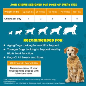 PawMedica Glucosamine for Dogs, Hip & Joint Care Chews for Dogs, Joint Support for Dog Joint Supplements with Hemp Mobility for Dogs, Senior Dog Joint Supplement Large Breed - 120 Dog Hemp Chews