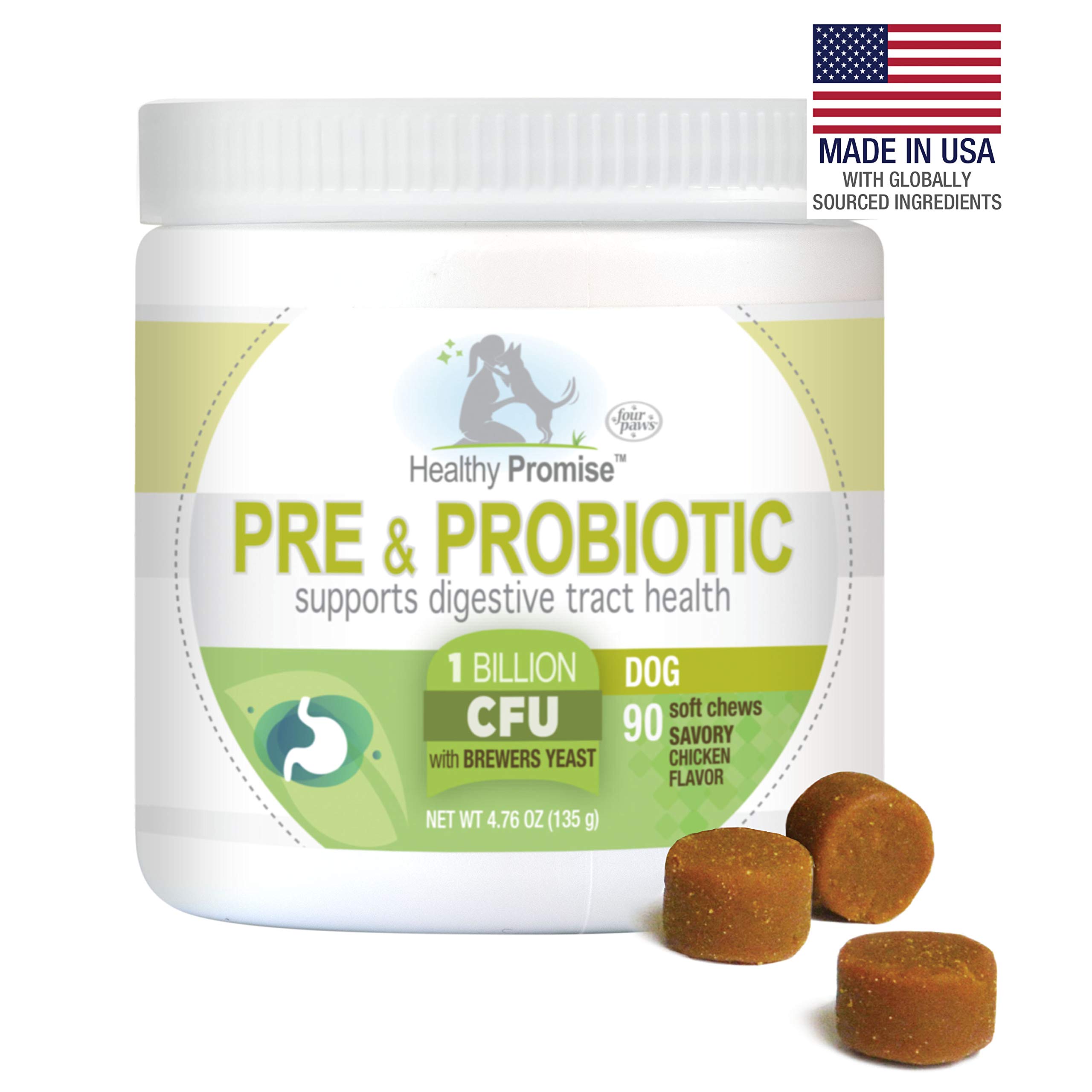 Four Paws Healthy Promise Pre and Probiotics for Dogs Soft Chews 90 Count