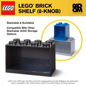 Room Copenhagen Lego Brick Set with 4-Stud and 8-Stud Box Shelves, Black