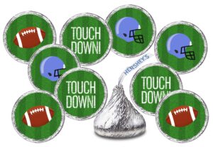 216 sports football kisses stickers, kisses stickers for birthday party, baby shower, wedding, graduation, or any family event decorations, candy not included.