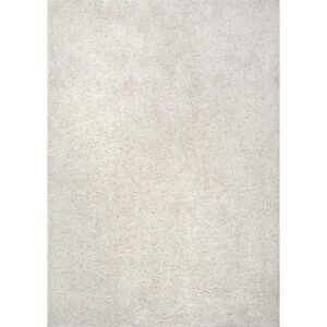 nuLOOM Clare Solid Shag Area Rug, 5x8, White