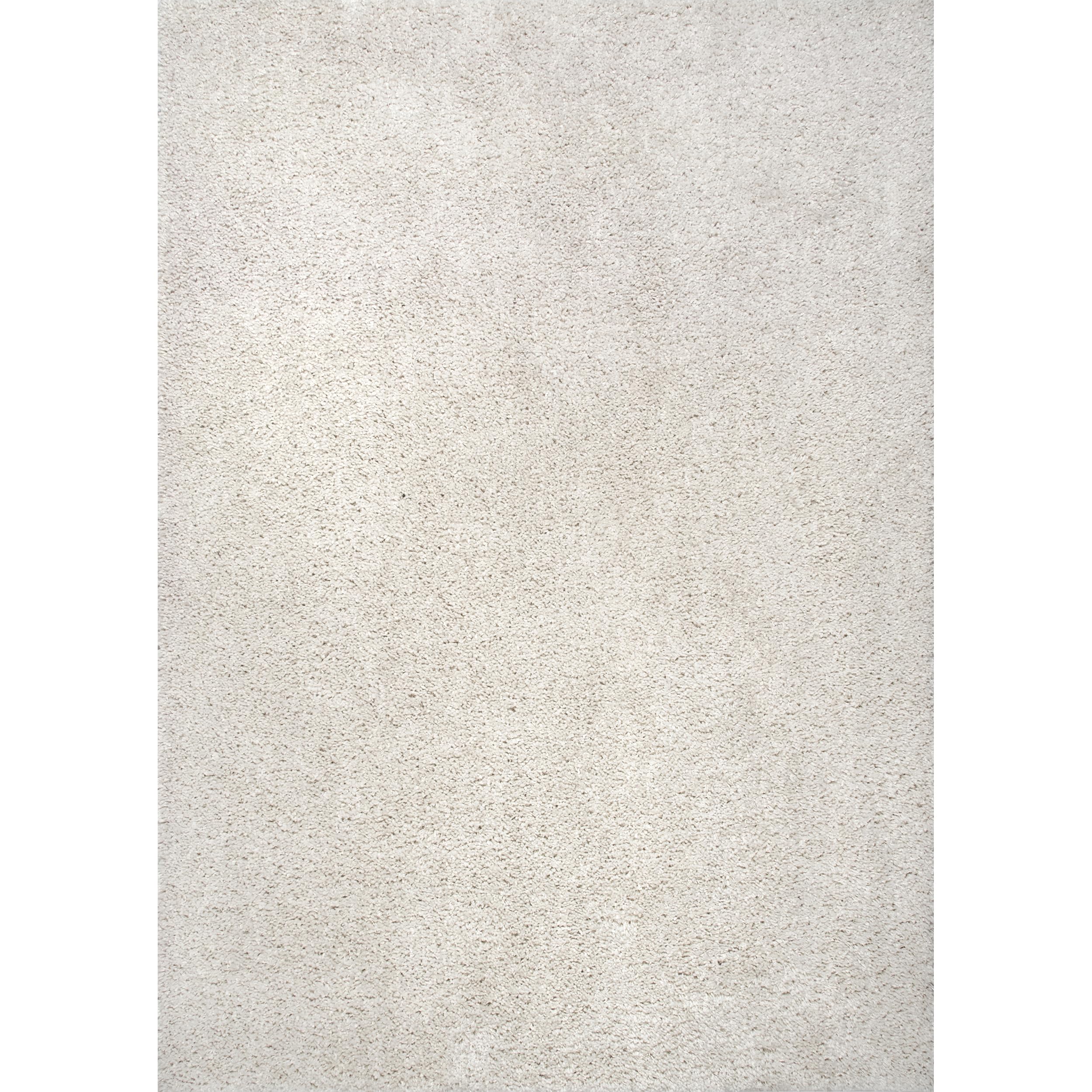 nuLOOM Clare Solid Shag Area Rug, 5x8, White