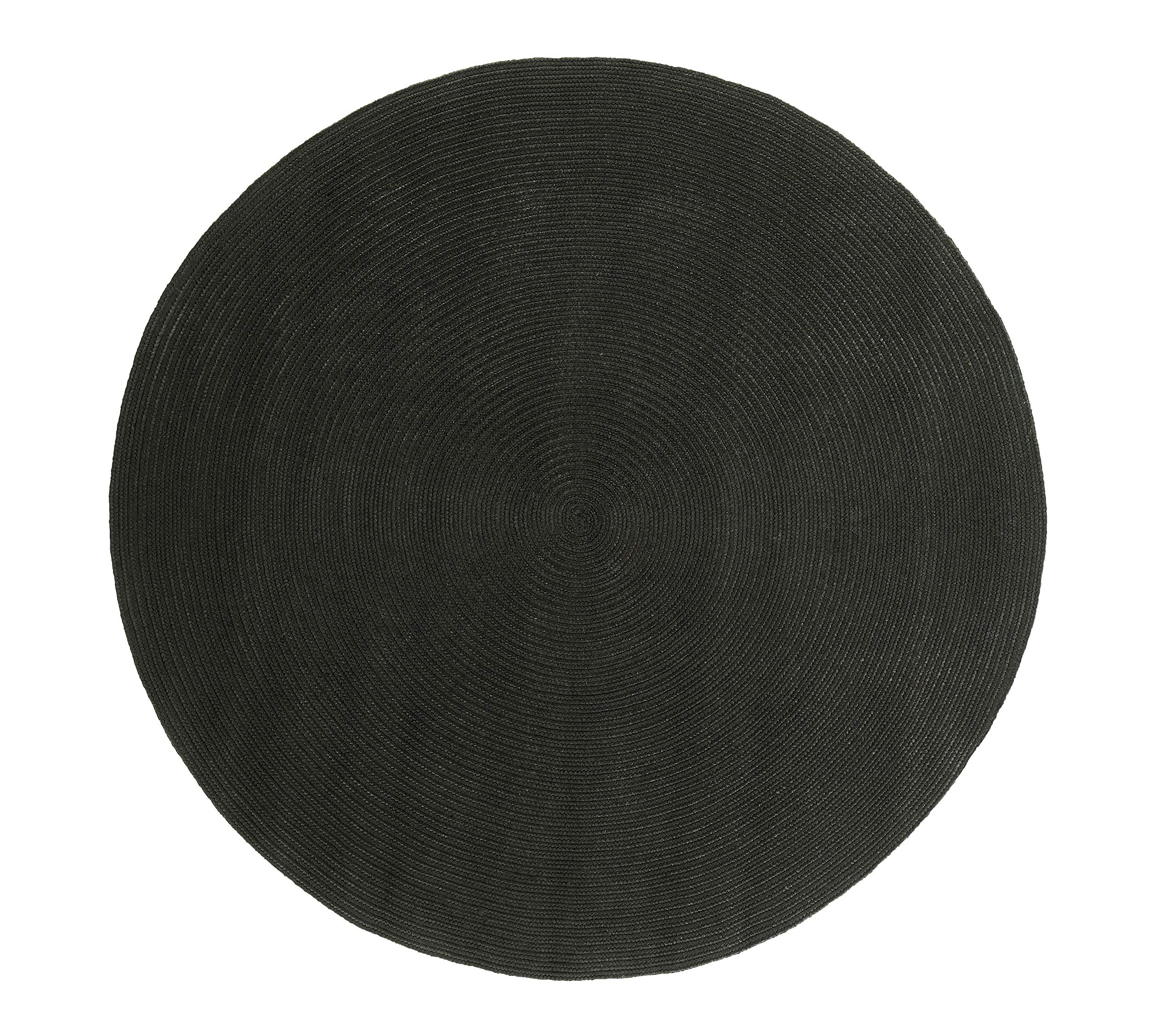 Superior Reversible Braided Indoor/Outdoor Area Rug, 4' Round, Black