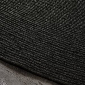 Superior Reversible Braided Indoor/Outdoor Area Rug, 4' Round, Black