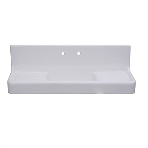 Vintage Tub & Bath 60 Inch Cambridge Farmhouse Drainboard Sink - 8 Inch Faucet Drillings - White