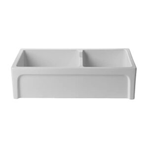 Vintage Tub & Bath 36 X18 Concave Front Fireclay Reversible Apron Farmhouse Sink - White