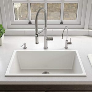 Alfi brand AB3018UD-W Kitchen Sink, White, 29.88"L x 18.13"W x 10"H