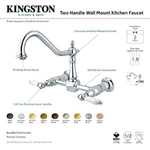 Kingston Brass KS124PLAC Heritage Bridge Kitchen Faucet, Antique Copper