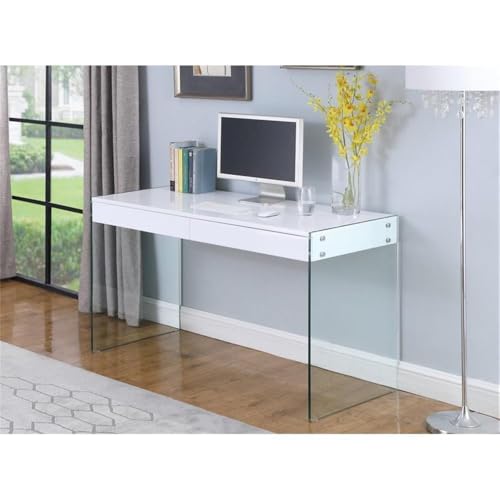 Milan Contemporary Desk, Gloss White