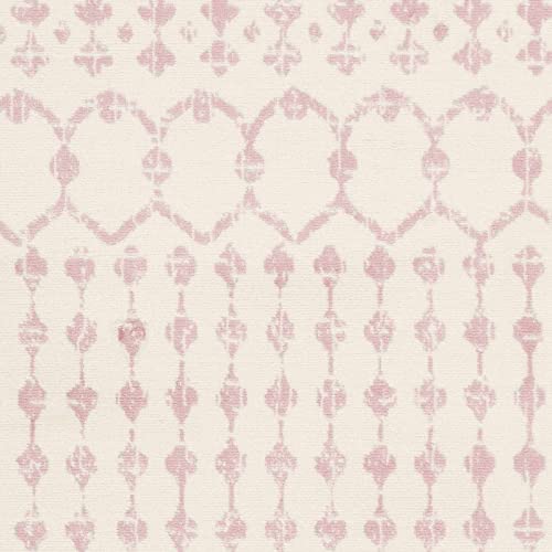 Hauteloom Glentana Moroccan Farmhouse Traditional Trellis Living Room Bedroom Area Rug - Bohemian Aztec Tribal Carpet - Light Pink, Beige, Cream, Blush - 5'3" x 7'3" (5x7)