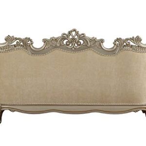 Acme Ranita Sofa,Tan Fabric, Champagne Wood Trim