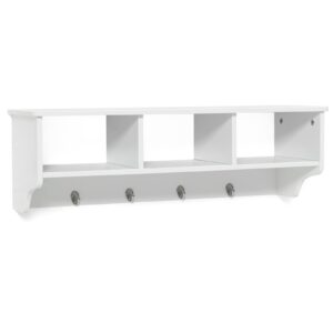 casart hanging shelf wall mounted storage cabinets w/hooks for bedroom, living room and entryway (white)