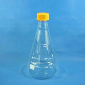 donlab 2000ml thread erlenmeyer flask reagent bottle with screw gl45 cap graduated conical borosilicate lab glass