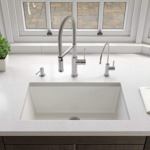 Alfi brand AB3018UD-W Kitchen Sink, White, 29.88"L x 18.13"W x 10"H