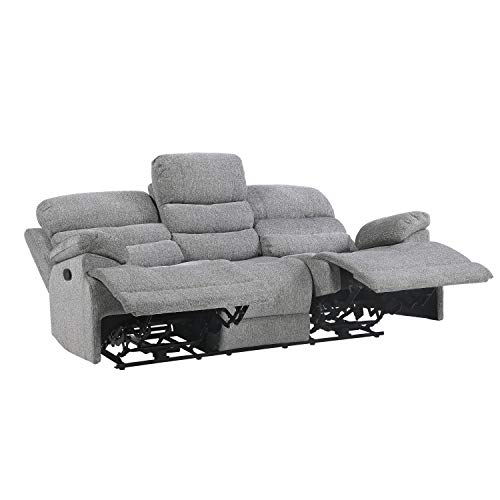 Lexicon Betong Double Reclining Sofa, Smoke Grey