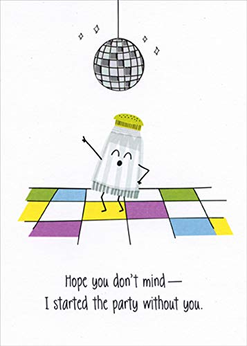 Designer Greetings Salt Shaker Dancing Under Disco Ball Funny/Humorous Birthday Card